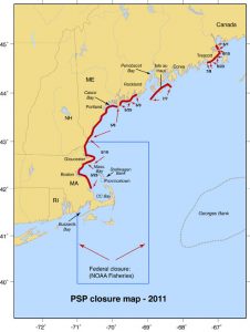 PSP Closure Maps – Northeast HAB