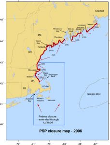 PSP Closure Maps - Northeast HAB